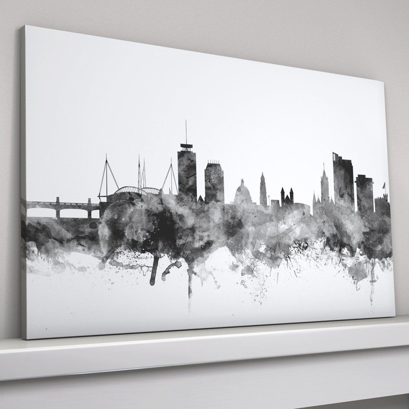 Cardiff Skyline Canvas Cardiff Wales Cityscape Box Canvas Art - Etsy UK