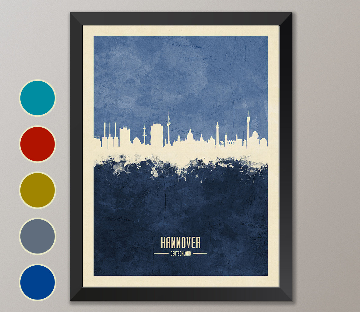 Hannover Skyline, Hannover Cityscape Germany, Watercolor Art Print ...