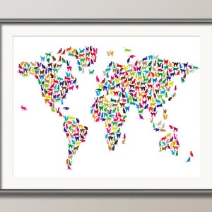 Cats Map of the World Map, Art Print 181 - Etsy