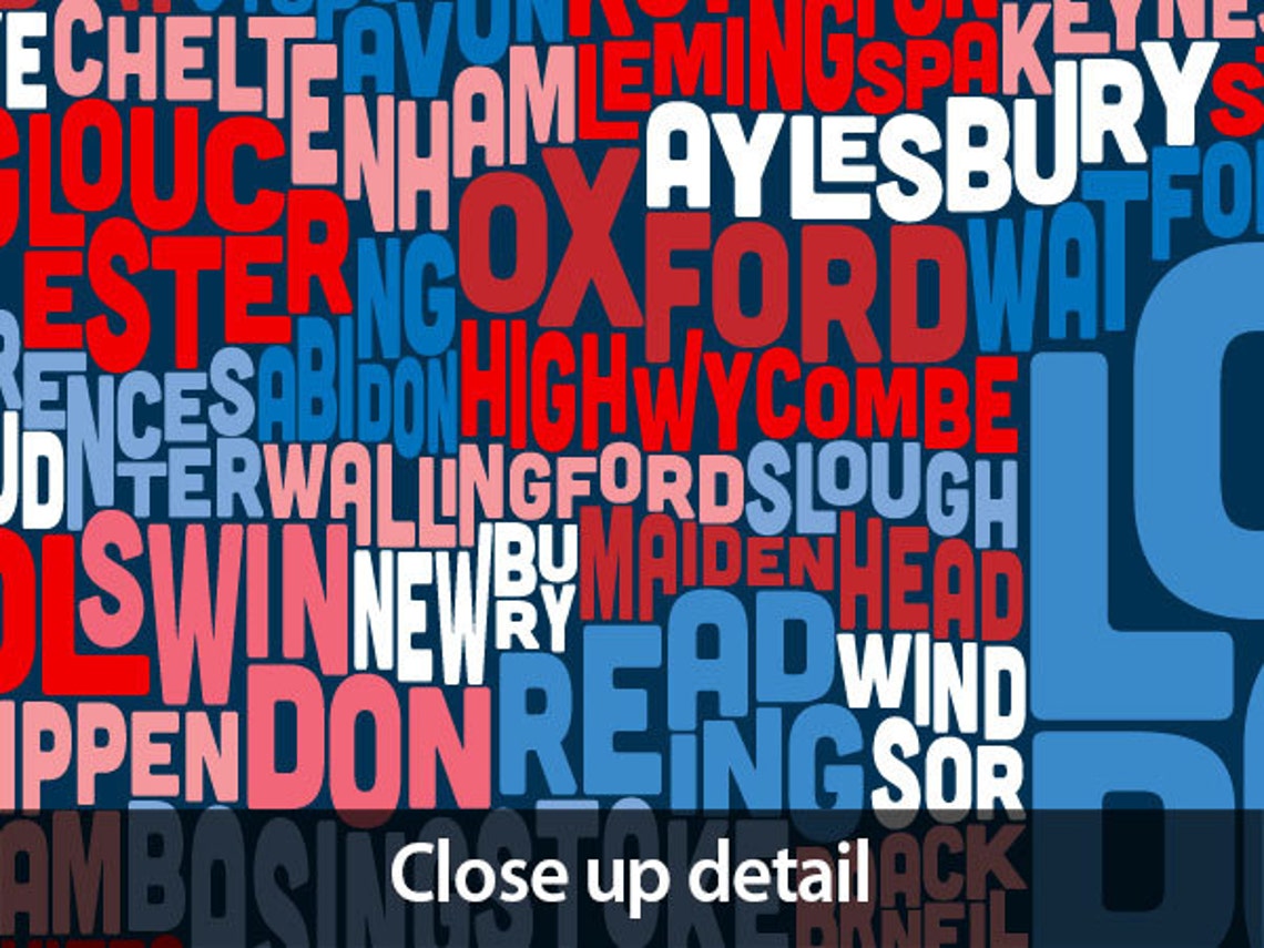 Great Britain UK City Text Map Art Print 234 - Etsy