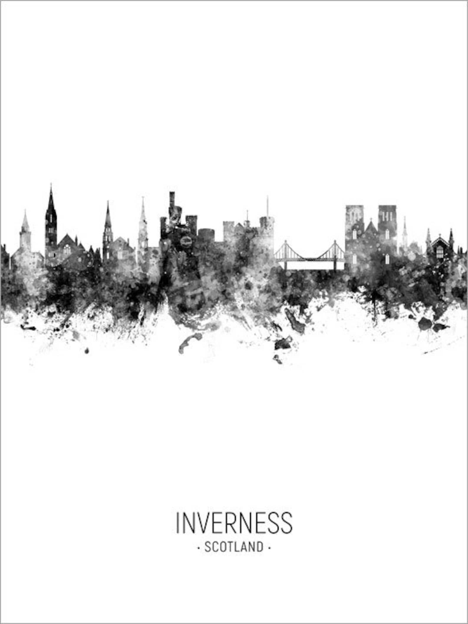 Inverness Skyline Inverness Scotland Cityscape Art Print - Etsy UK
