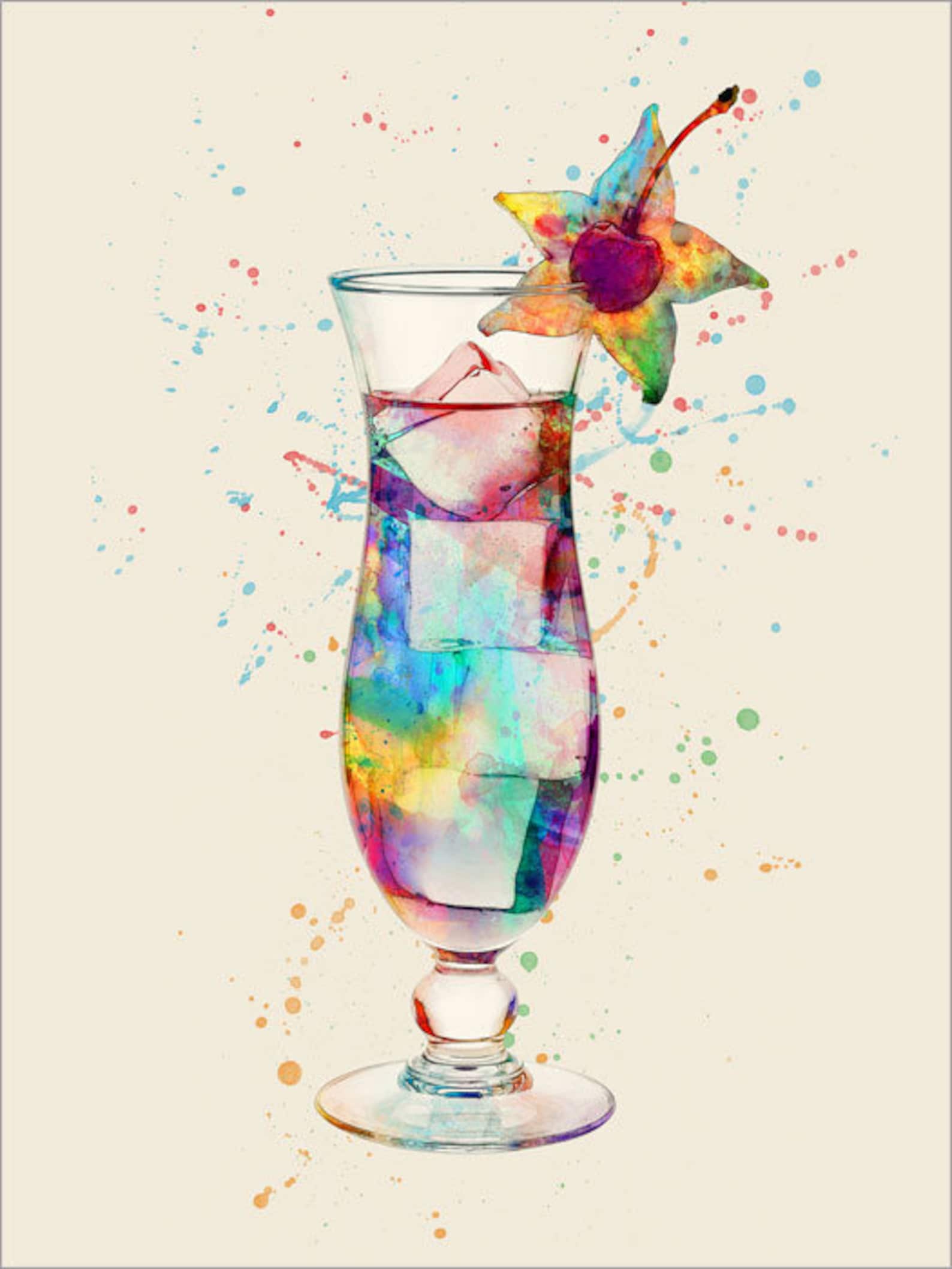 Cocktail Glass Cocktail Drink Art Print Poster 2818 - Etsy UK