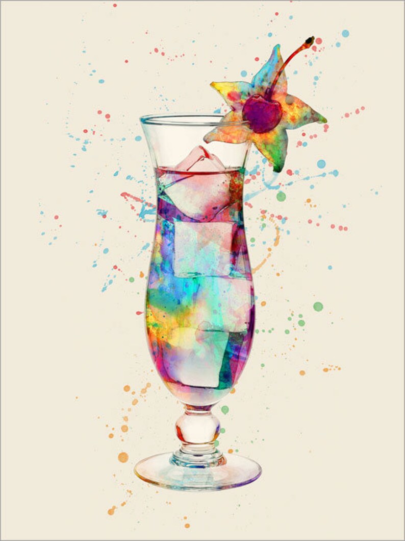 Cocktail Glass Cocktail Drink Art Print Poster 2818 - Etsy UK