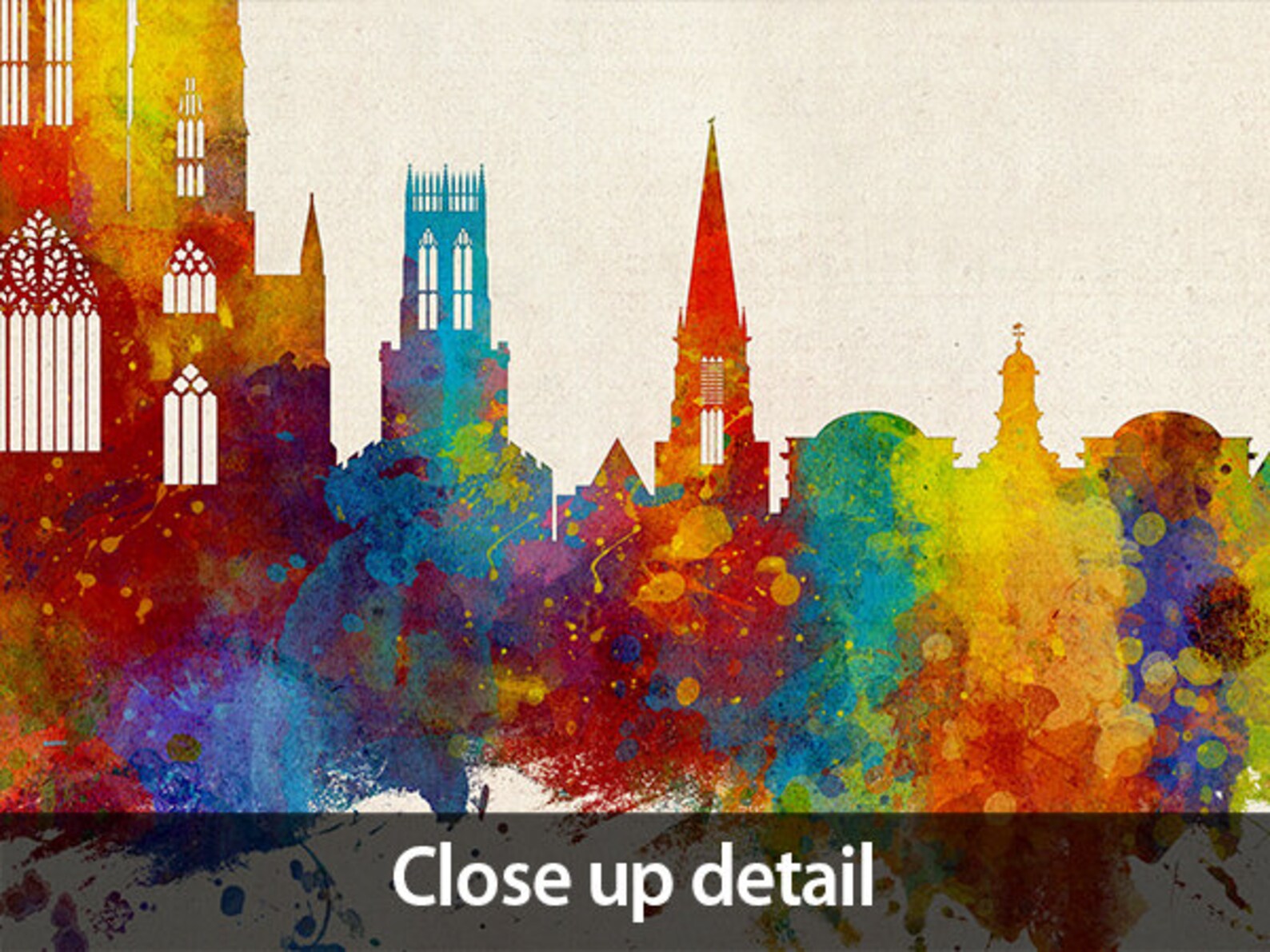 York Skyline York England Cityscape Art Print 15919 - Etsy