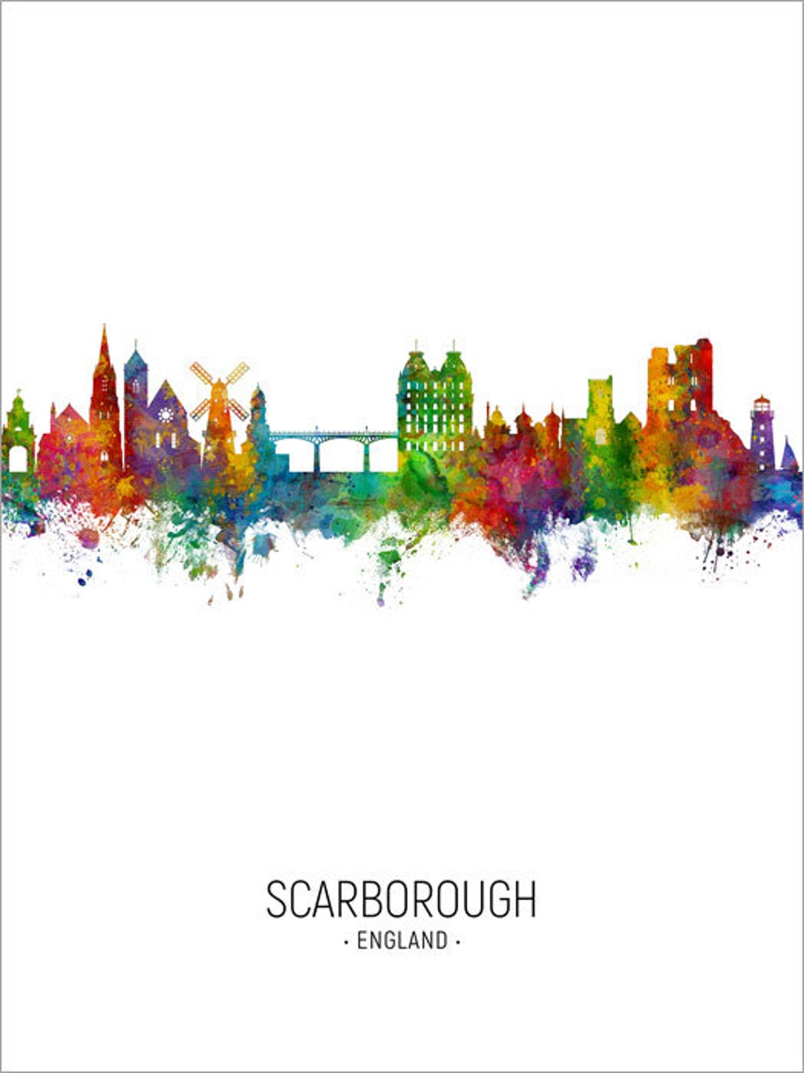 Scarborough Skyline Scarborough England Cityscape Art Print - Etsy