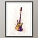 Electric Bass Guitar Abstract Watercolor Music Instrument Art - Etsy