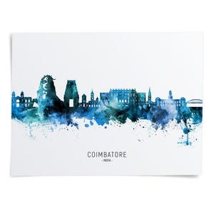 Coimbatore Skyline India, Cityscape Painting Art Print Poster CX (26256 ...