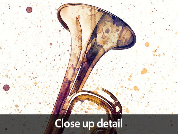 Trumpet Abstract Watercolor Music Instrument Art Print 2000 - Etsy