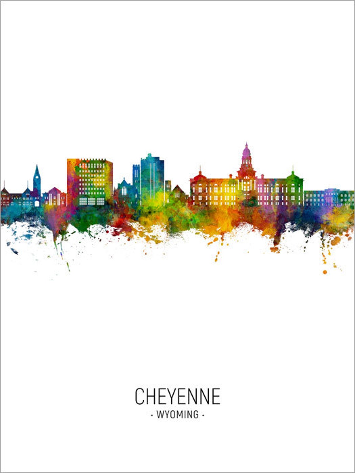 Cheyenne Skyline Cheyenne Wyoming Cityscape Kunstdruck Poster - Etsy.de