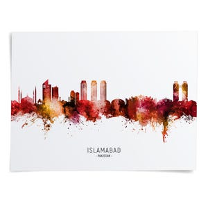 Islamabad Skyline Pakistan, Cityscape Painting Art Print Poster CX ...