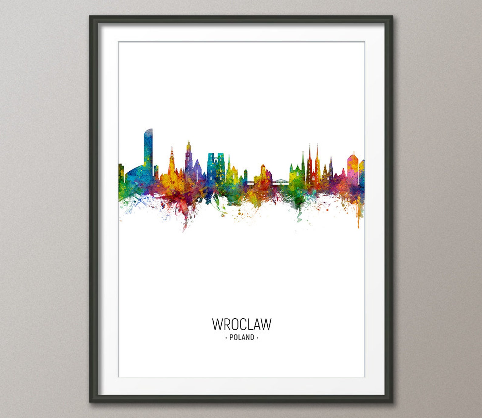 Wroclaw Skyline Wroclaw Poland Cityscape Art Print Poster - Etsy