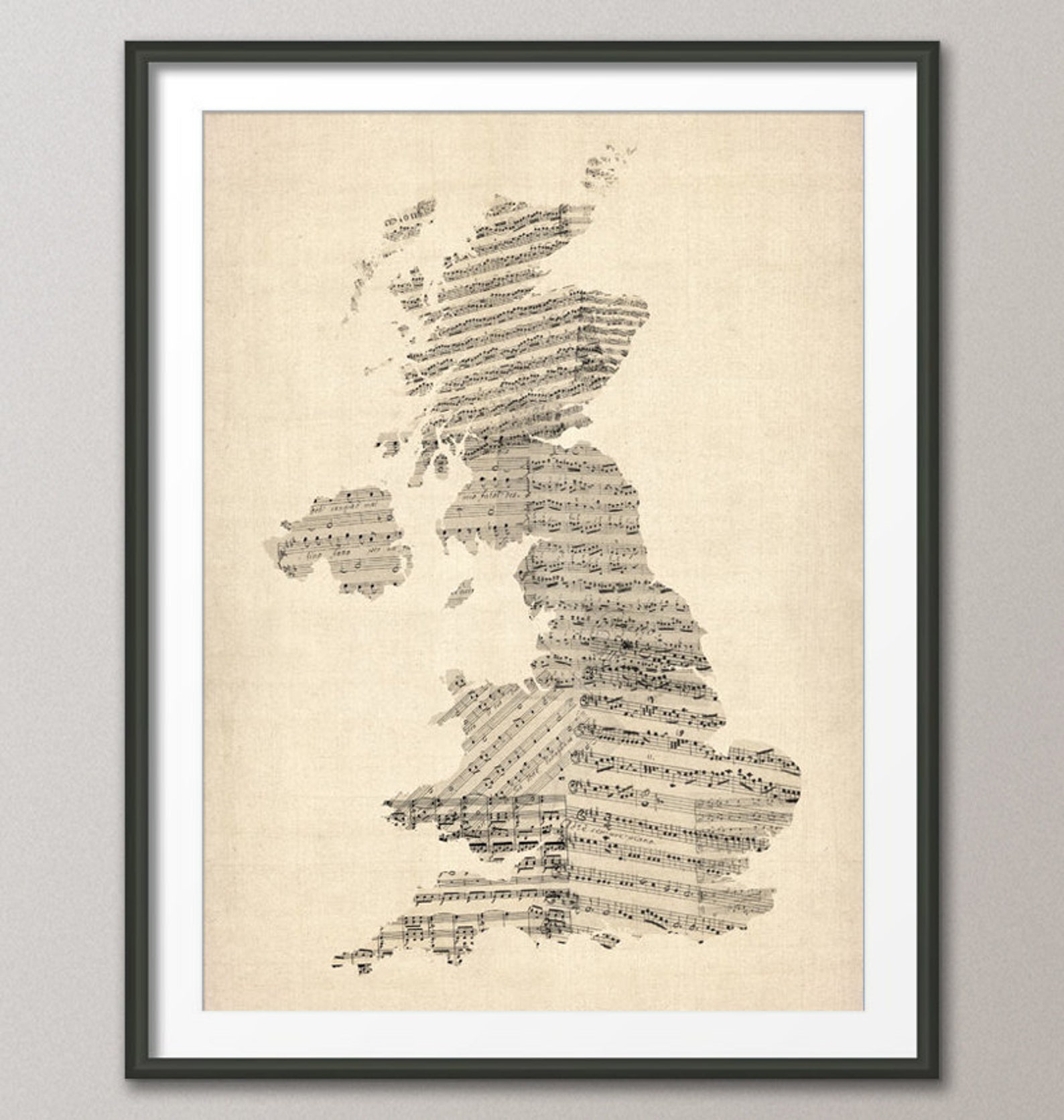 Great Britain UK Old Sheet Music Map, Art Print QX (176) - Etsy