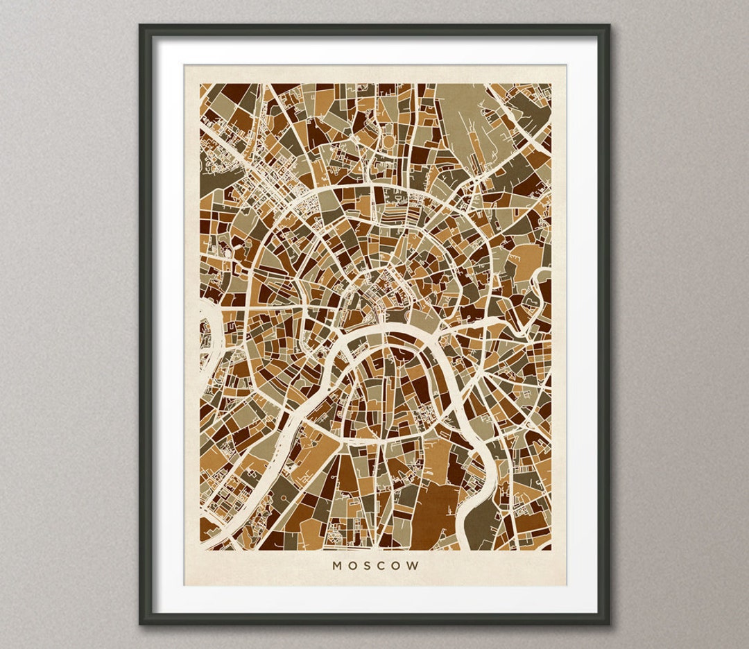 Moscow Street Map, Russia, Art Print (494) - Etsy