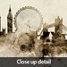 London Skyline England, Cityscape Art Print Poster Vintage Sepia (8942 ...