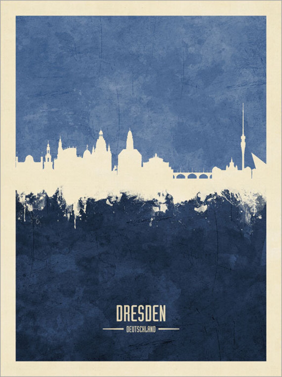 Dresden Skyline, Dresden Cityscape Germany, Watercolor Art Print Poster ...