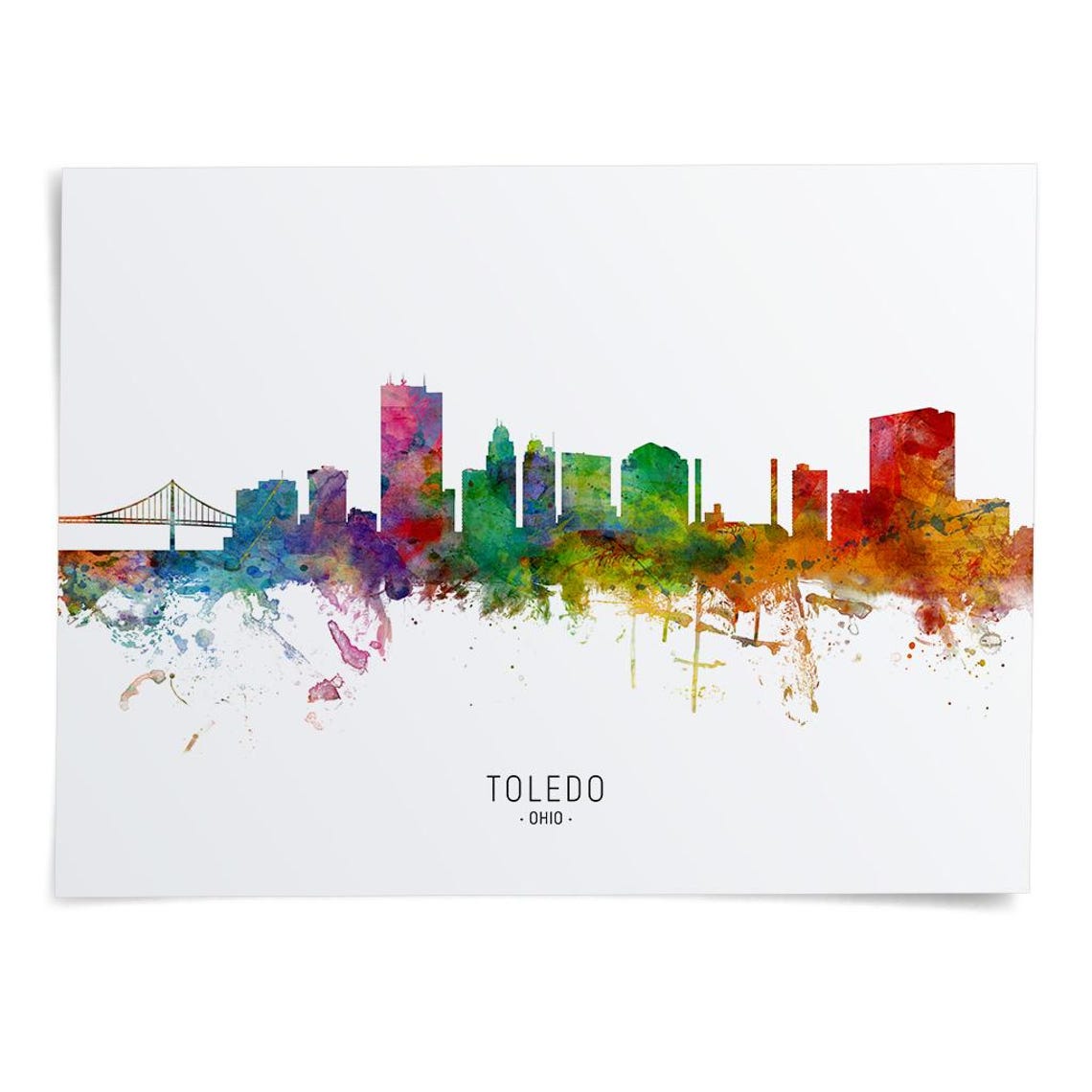 Toledo Skyline Ohio, Cityscape Painting Art Print Poster CX (6576) - Etsy