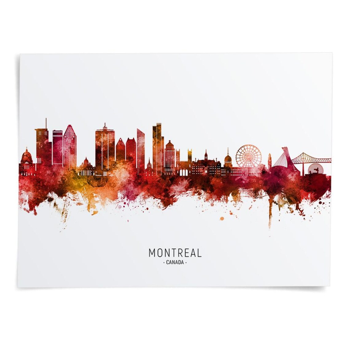 Montreal Skyline Canada, Cityscape Painting Art Print Poster BX (35155 ...