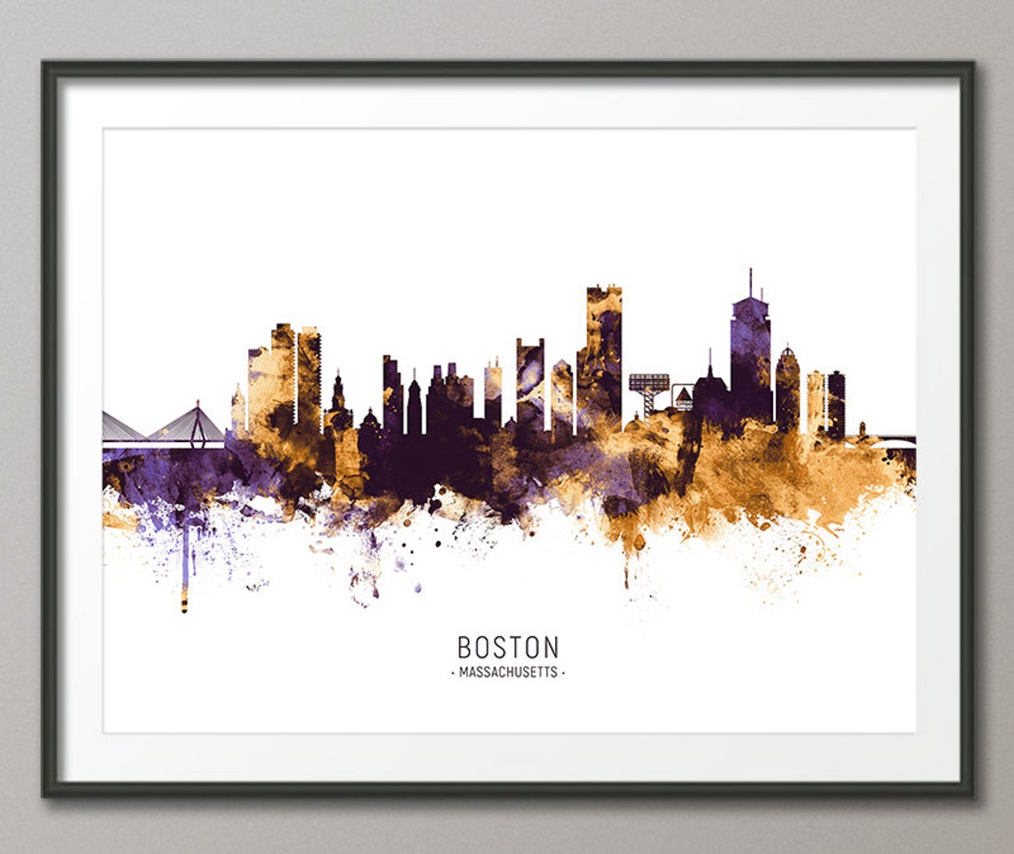 Boston Skyline Boston Massachusetts Cityscape Art Print - Etsy