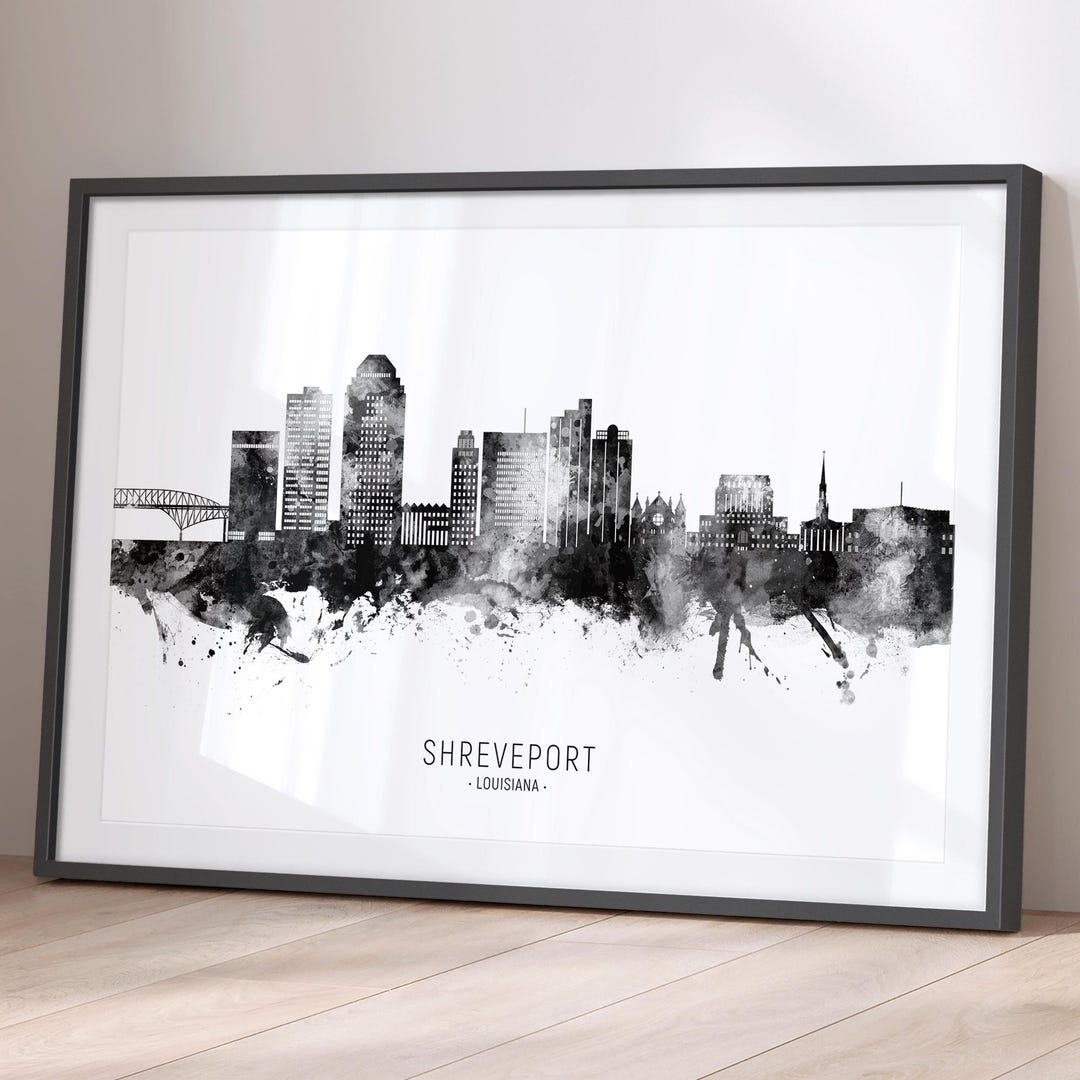 Shreveport Skyline Louisiana, Cityscape Painting Art Print Poster BX ...