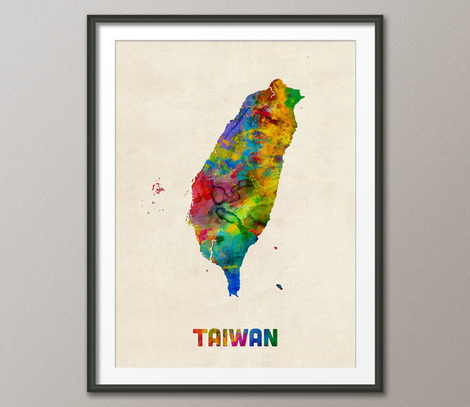 Taiwan Watercolor Map Art Print 2131 - Etsy