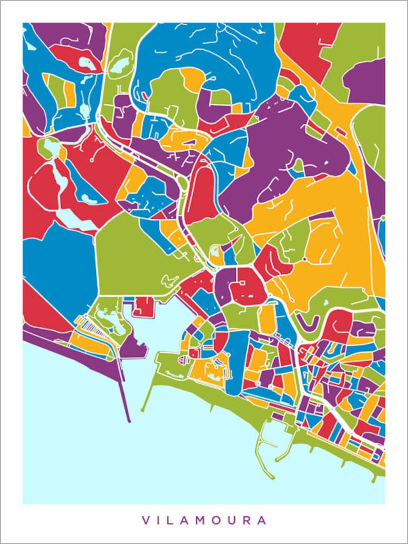 Vilamoura Map Vilamoura Portugal City Map Art Print 4487 - Etsy