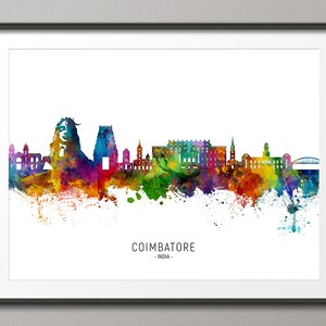 Coimbatore Skyline India, Cityscape Painting Art Print Poster CX 26256 ...
