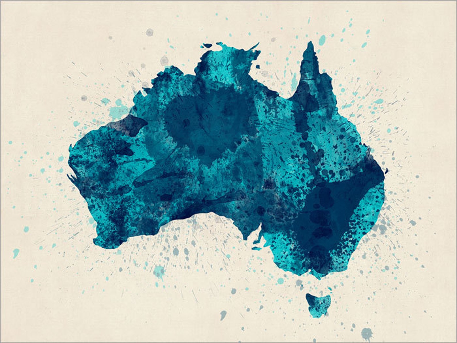 Australia Paint Splashes Map, Art Print (1055) - Etsy