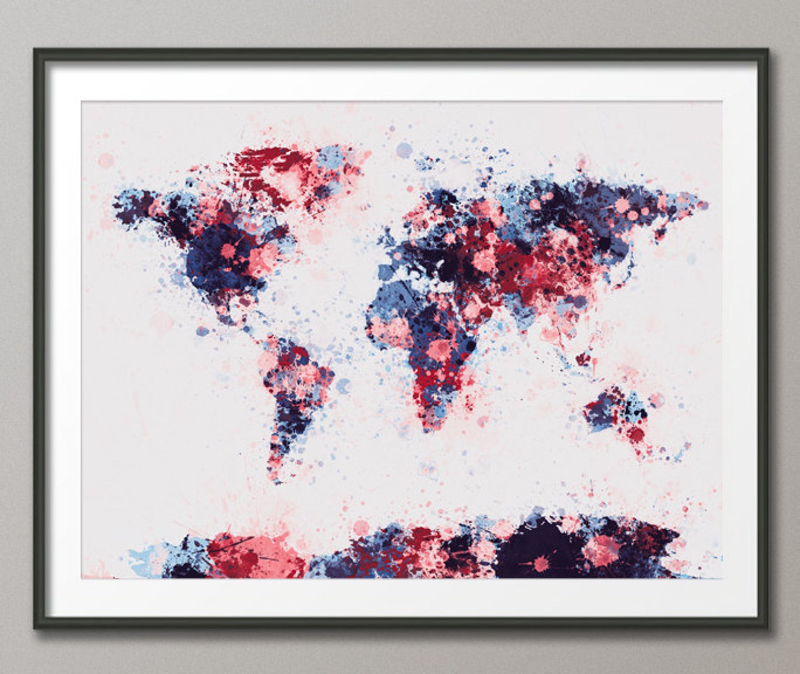 Paint Splashes Map of the World Map Art Print 184 | Etsy