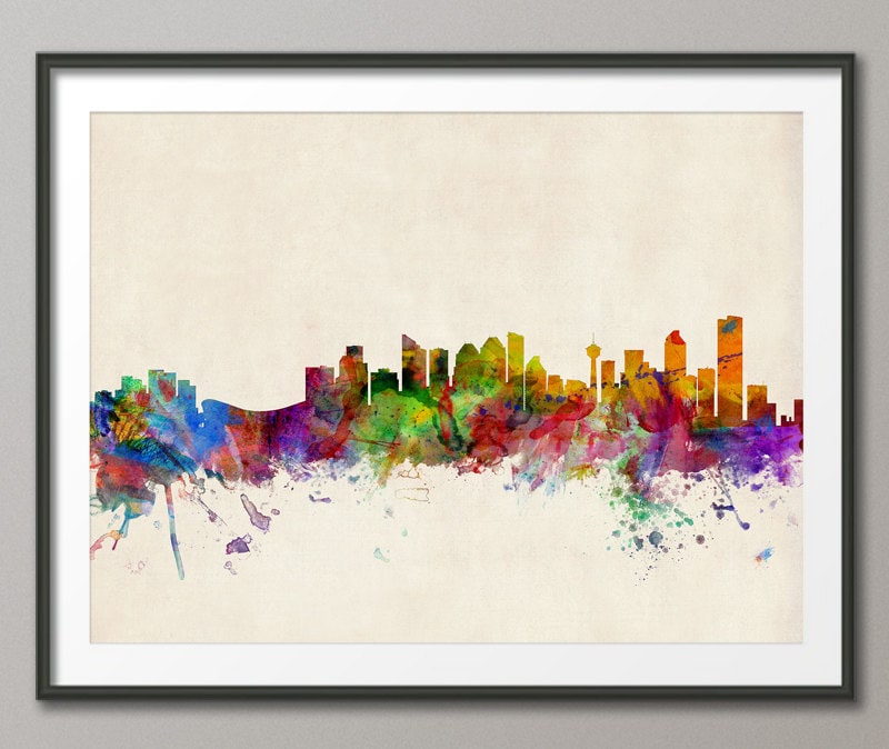 Calgary Skyline, Alberta Canada Cityscape, Art Print (542) - Etsy