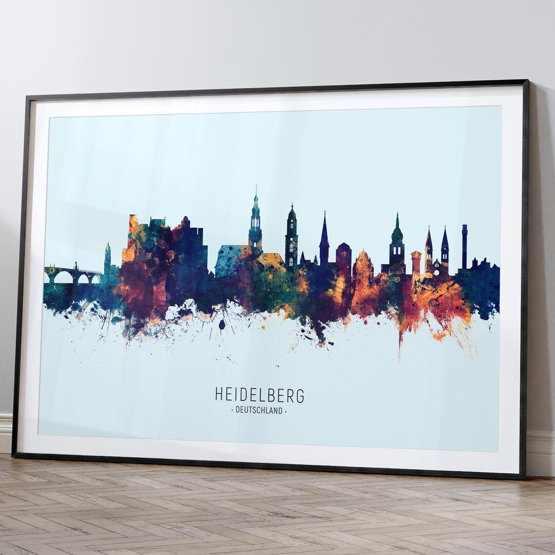Heidelberg Skyline Deutschland, Cityscape Painting Art Print Poster HX ...