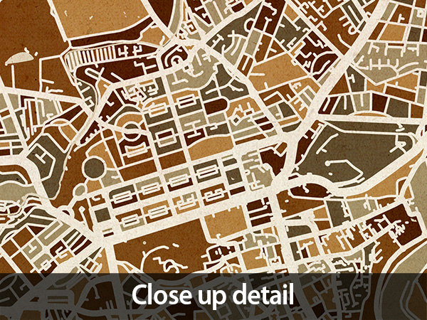 Edinburgh Map Scotland Edinburgh City Street Map Art Print | Etsy