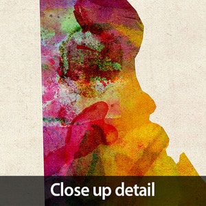 Delaware Watercolor Map USA Art Print 428 - Etsy