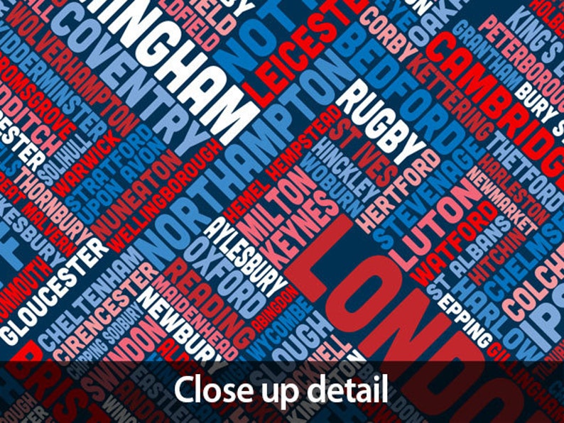 Great Britain UK City Text Map Art Print 305 - Etsy UK