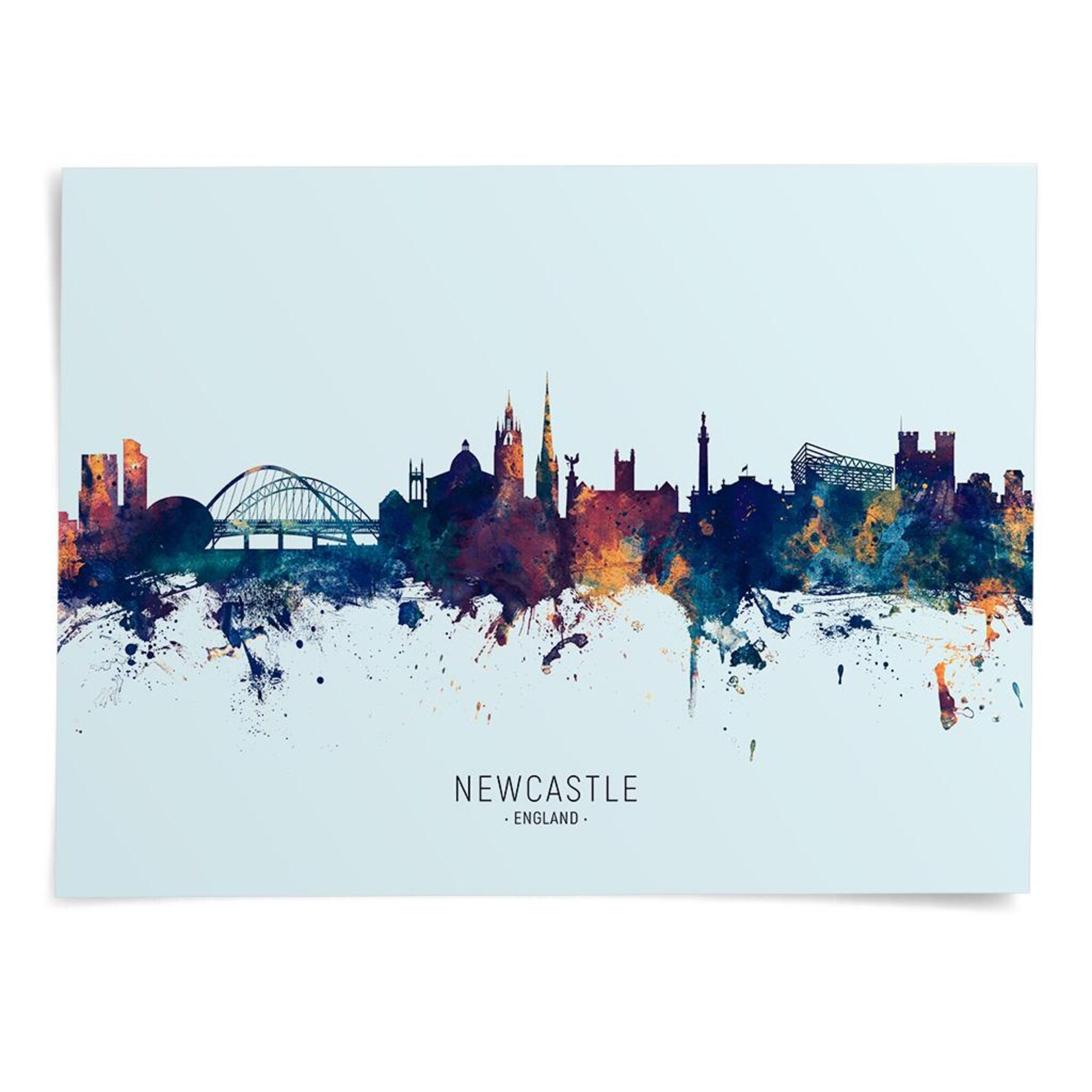 Newcastle Cityscape England, Skyline Wall Art Poster Print RX (20537 ...