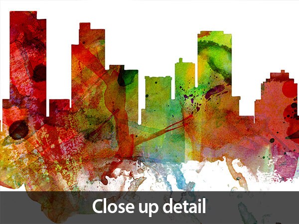 Denver Skyline Colorado Cityscape Painting Art Print Poster | Etsy