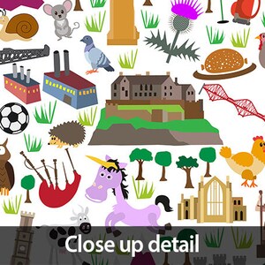 Scotland Animal Map for Children and Kids, Scotland Map, Art Print ...