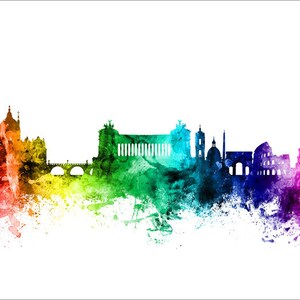 Rome Skyline, Rome Italy Cityscape Art Print 4114 - Etsy