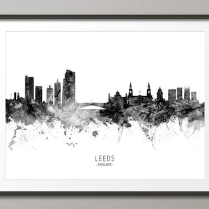 Leeds Skyline, Leeds England Cityscape Art Print Poster 11525 - Etsy