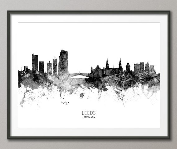 Leeds Skyline Leeds England Cityscape Art Print Poster | Etsy