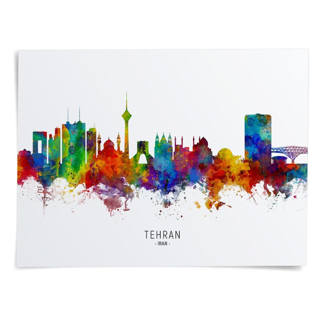 Tehran Skyline Iran, Cityscape Painting Art Print Poster LX (14991) - Etsy