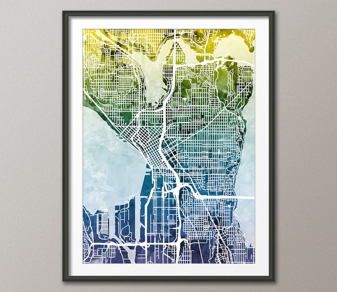 Seattle Map, Seattle Washington City Street Map, Art Print (1926) - Etsy