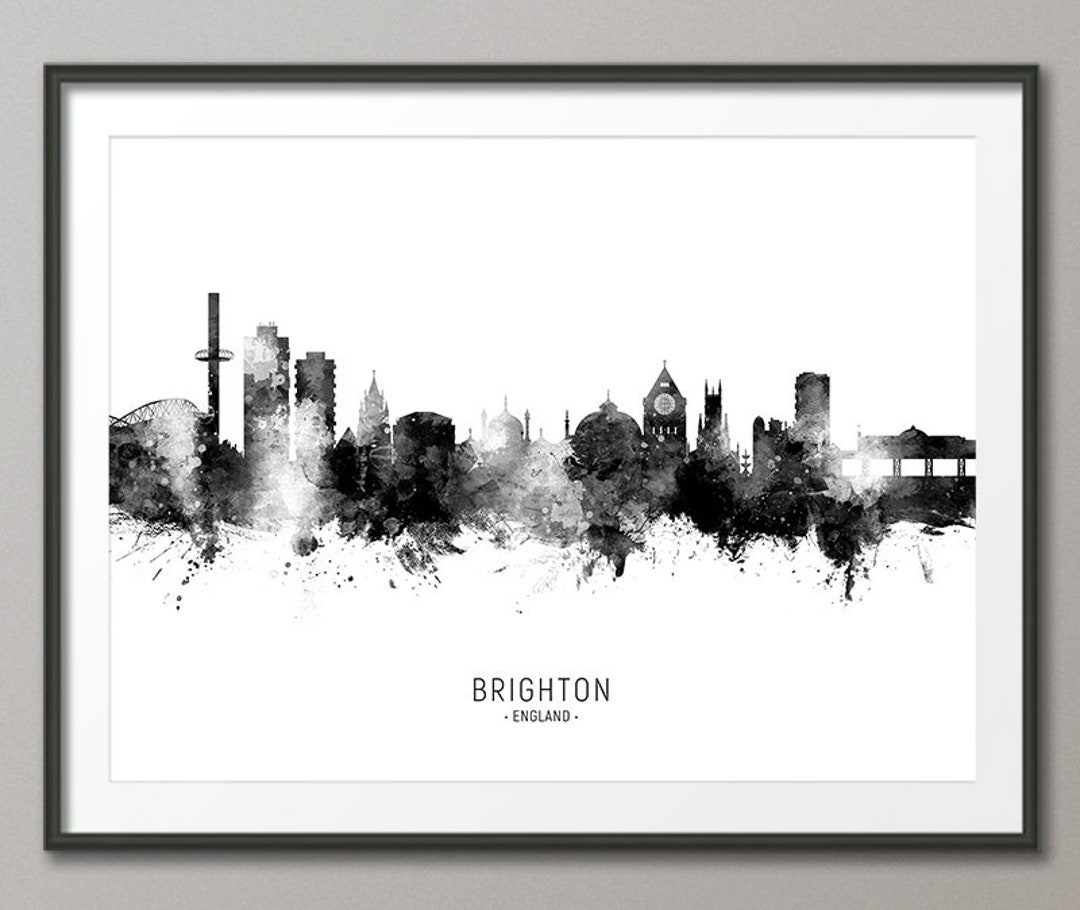 Brighton Skyline, Brighton England Cityscape Art Print Poster 15999 ...