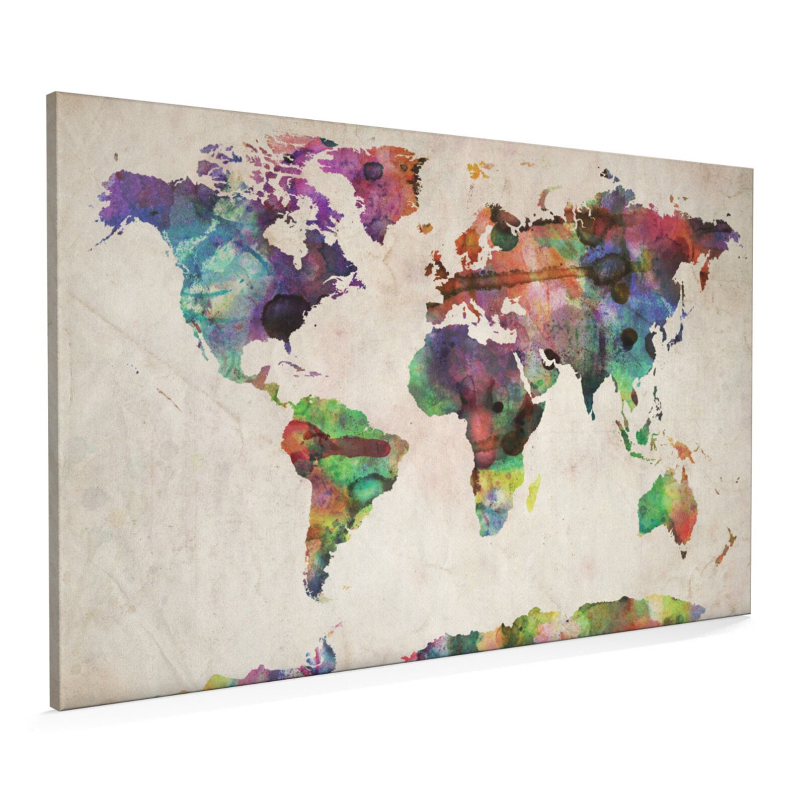 Map of the World Map Watercolour Canvas Art Print 22x34 Inch - Etsy