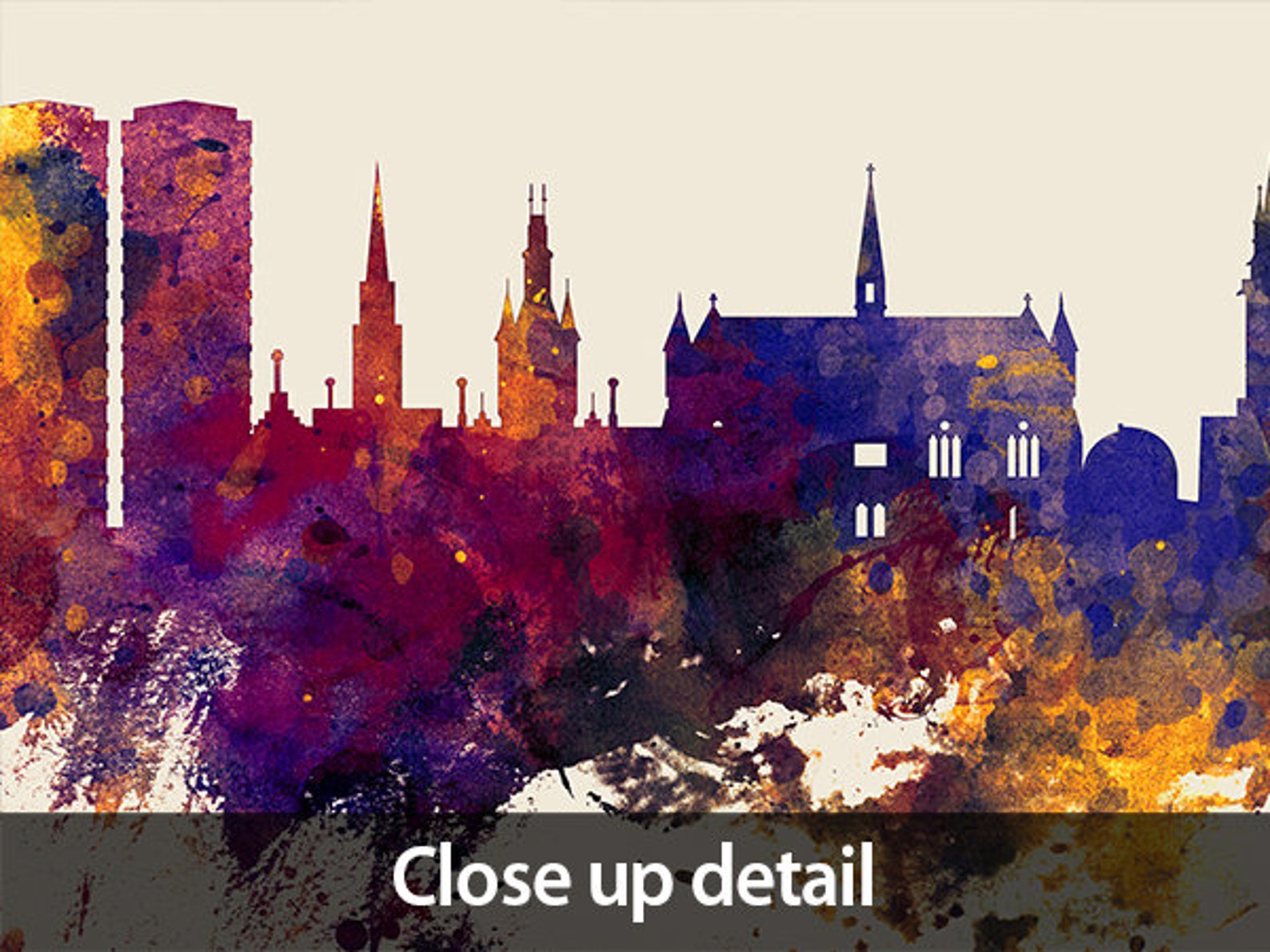 Dundee Skyline Scotland Cityscape Painting Art Print Poster - Etsy UK