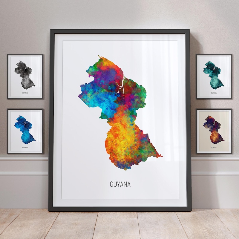 Guyana Map - Etsy
