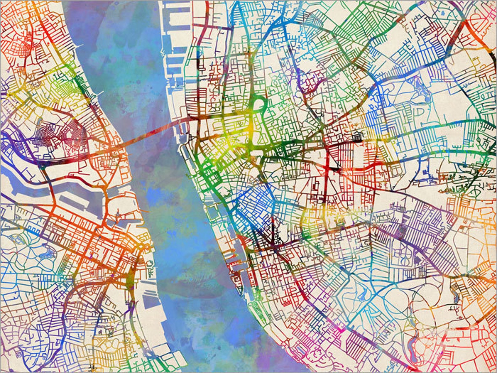 Liverpool Map Liverpool England City Street Map Art Print - Etsy