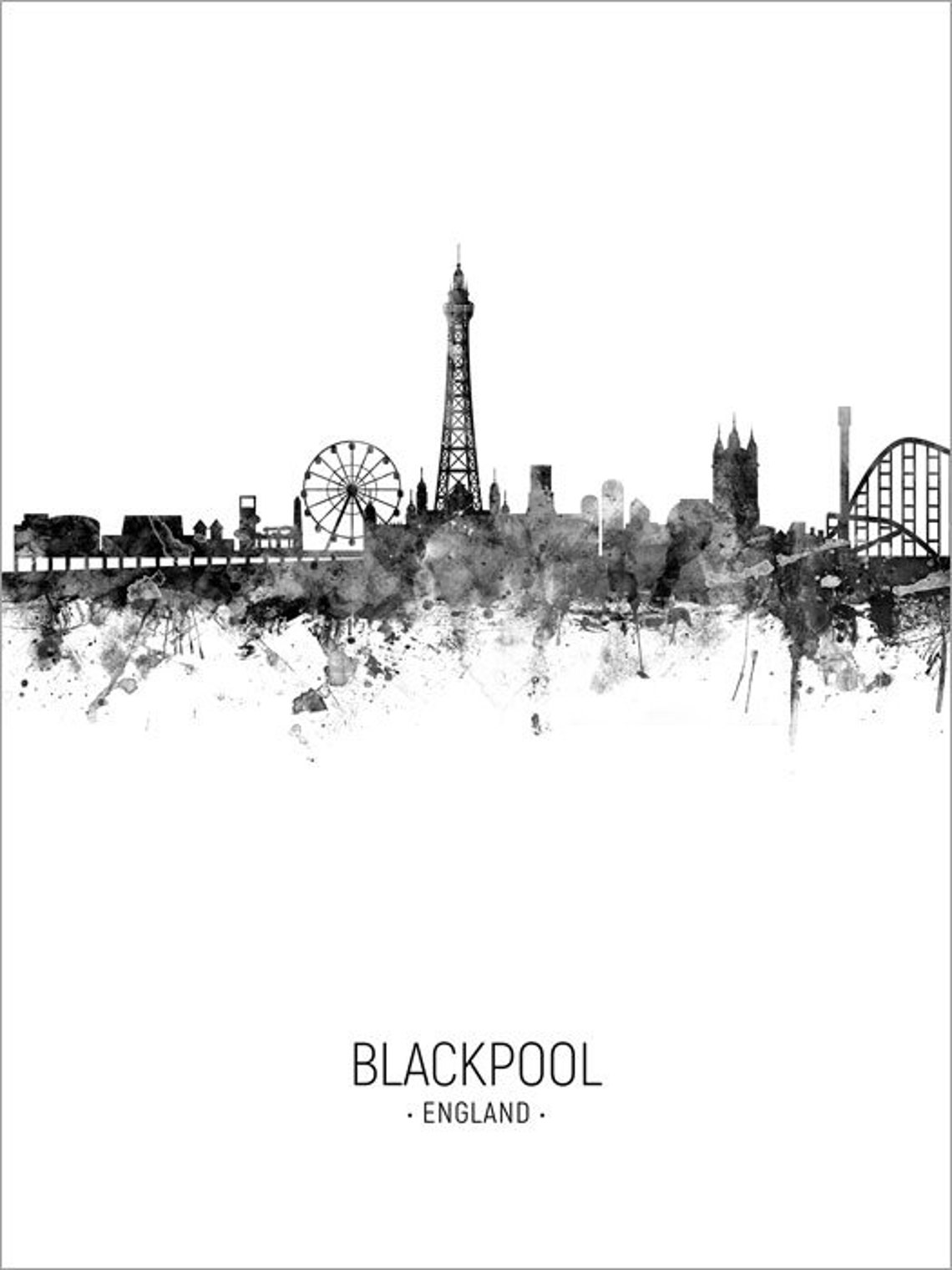 Blackpool Skyline Blackpool England Cityscape Art Print - Etsy