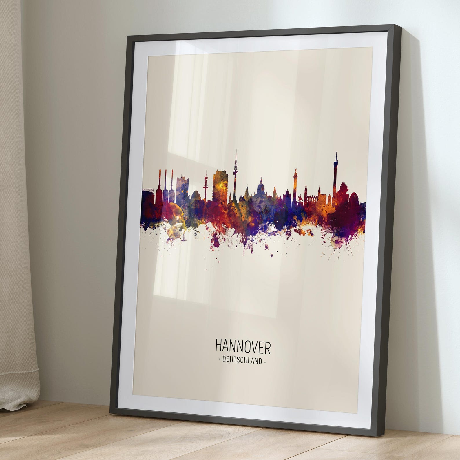 Hannover Skyline, Hannover Germany Cityscape Art Print Poster Portrait ...