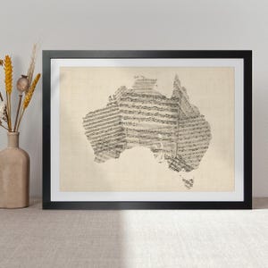 Old Sheet Music Map of Australia Map, Art Print QX (926) - Etsy