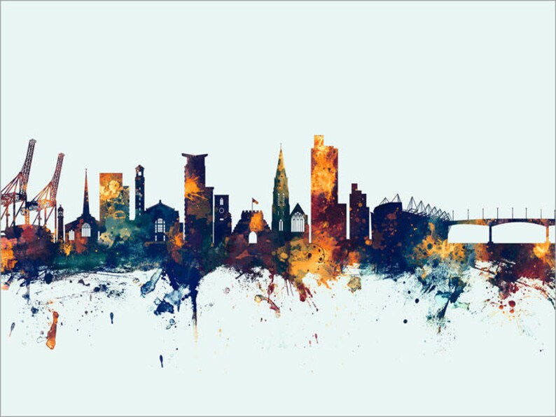 Southampton Skyline Southampton England Cityscape Art Print - Etsy UK